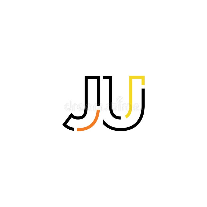JU Letter Logo Icon Design Template Elements Stock Vector ...