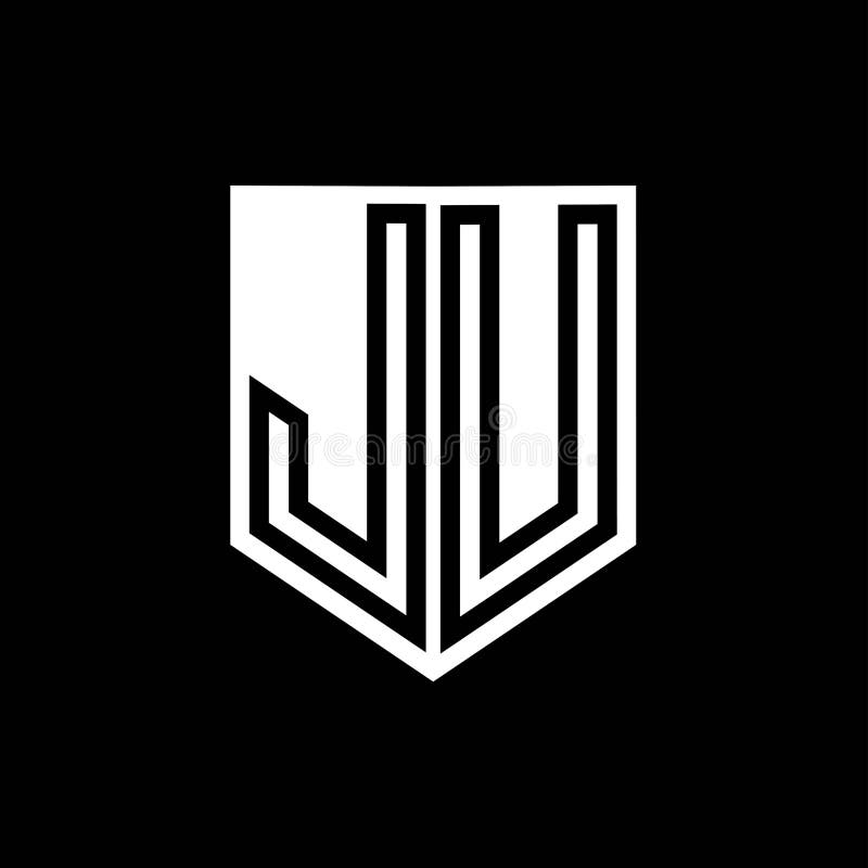 JU Logo Monogram Shield Geometric Black Line Inside White Shield Color ...
