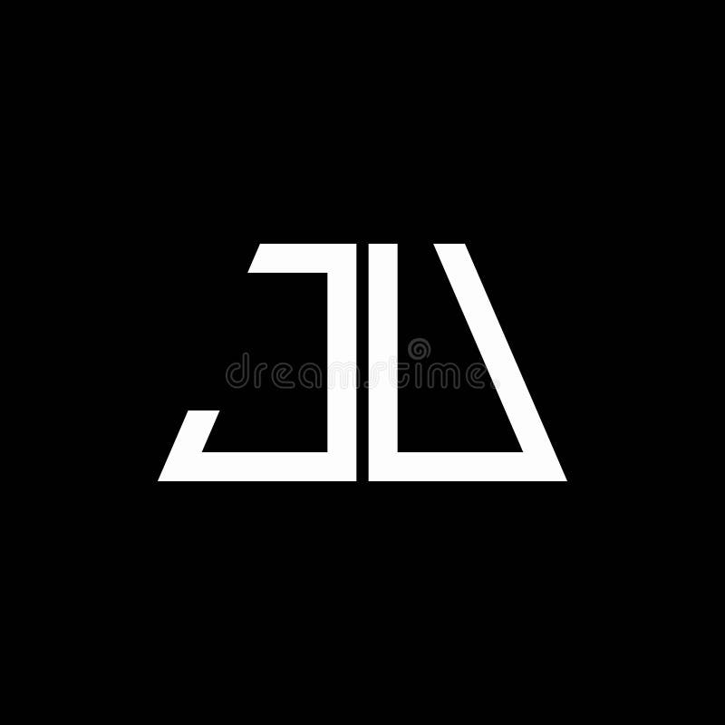 JU Logo Abstract Monogram Isolated on Black Background Stock ...