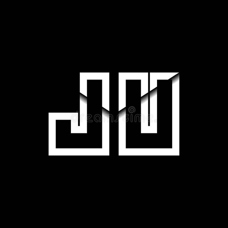 JU Monogram Envelope Shape Style Stock Vector - Illustration of black ...