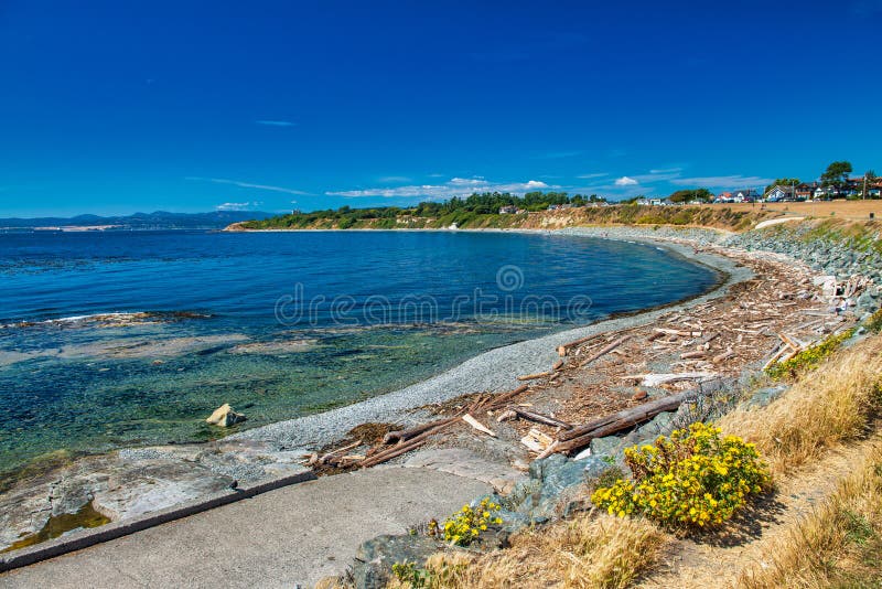 Juan De Fuca Strait Panoramic View in Victoria, Canada Stock Image ...