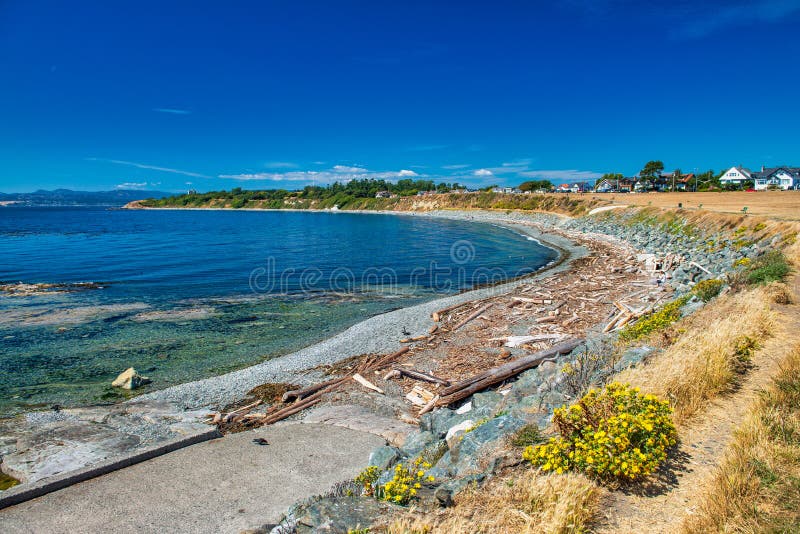 Juan De Fuca Strait Panoramic View in Victoria, Canada Stock Image ...