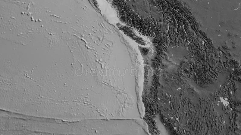 Juan De Fuca Tectonic Plate - Raster. Grayscale Stock Illustration ...