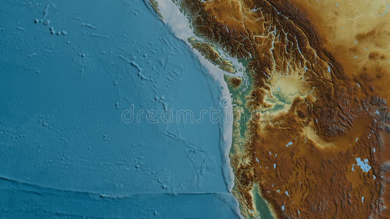 Juan De Fuca Tectonic Plate - Raster. Relief Stock Illustration ...