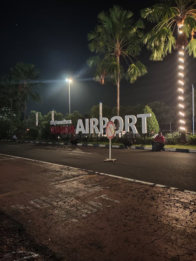 Juanda Internasional Airport Night View Editorial Stock Image - Image ...