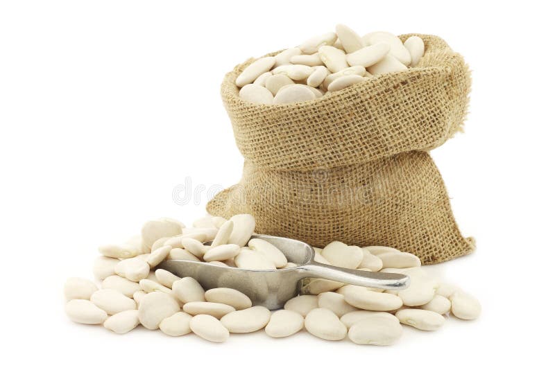 Mantequilla O Habas De Lima En Bolso Imagen de archivo - Imagen de pila ...