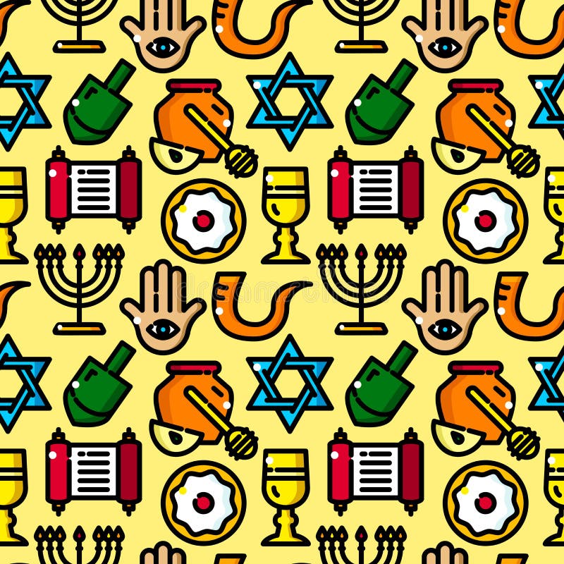 Judaism Seamless Pattern Vector Illustration Stock Vector ...