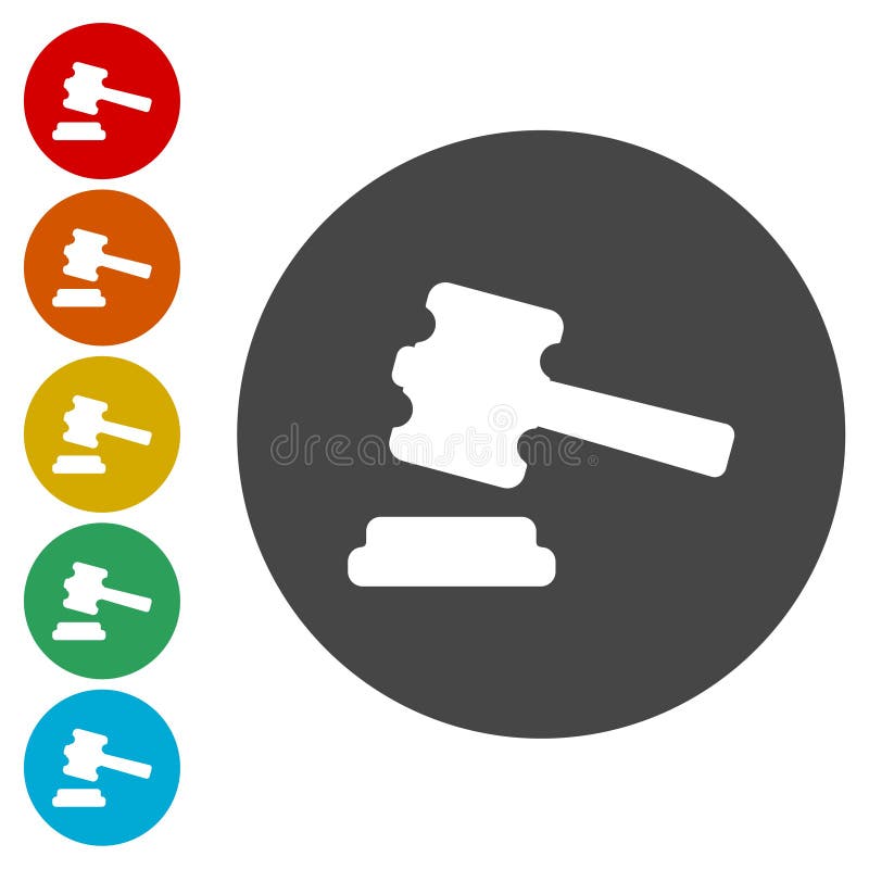 Judge or Auction Hammer Icon Stock Vector - Illustration of gavel ...