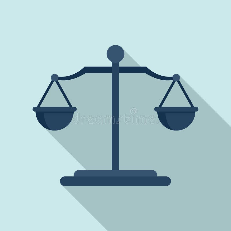Judge Balance Icon, Flat Style Stock Illustration - Illustration of ...