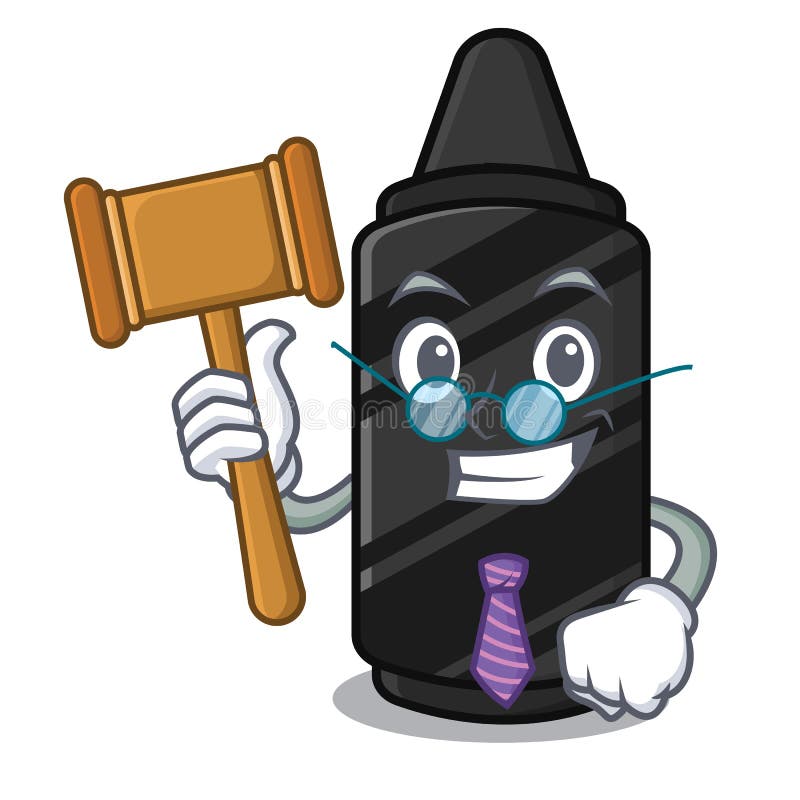 Judge Black Crayon Isolated in the Cartoon Stock Vector - Illustration ...