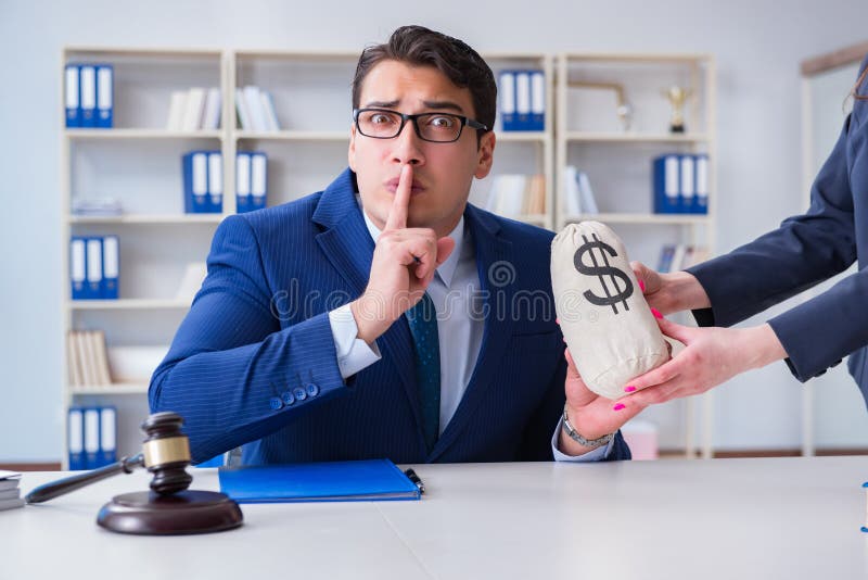 The Judge in Bribe Concept with Money Stock Photo - Image of dollar ...