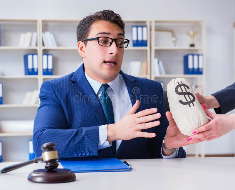 Judge in Bribe Concept with Money Stock Image - Image of court, judge ...