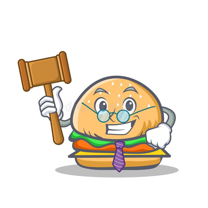 Judge Burger Character Fast Food Stock Vector - Illustration of judge ...