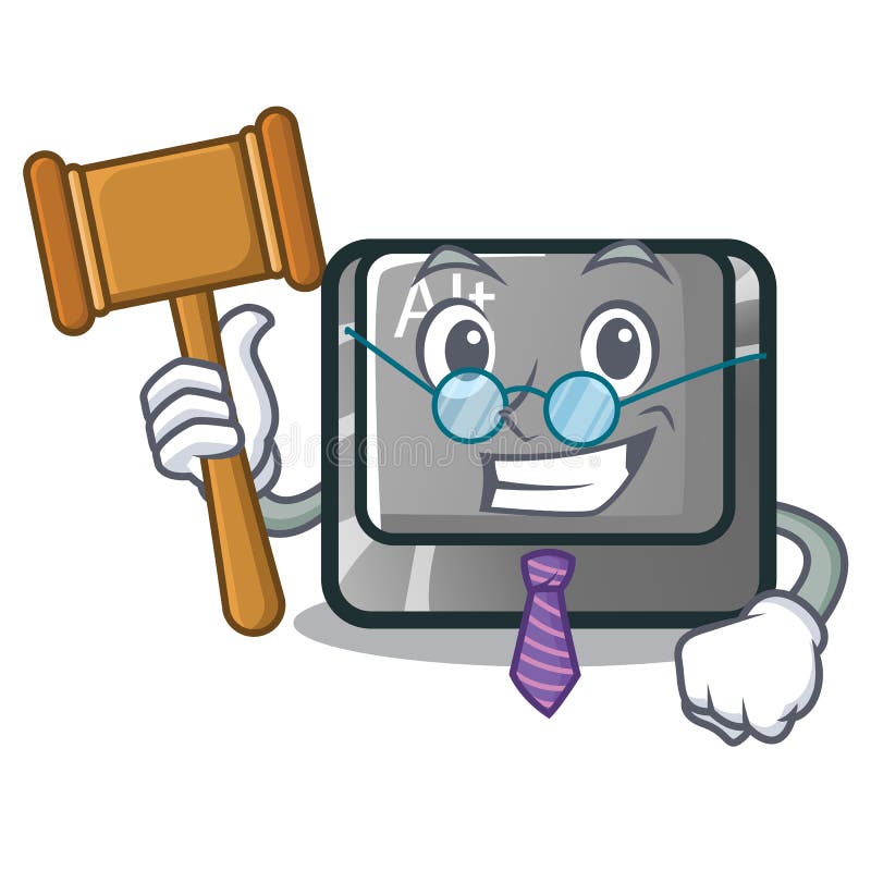 Judge Cartoon Alt Button on the Table Stock Vector - Illustration of ...