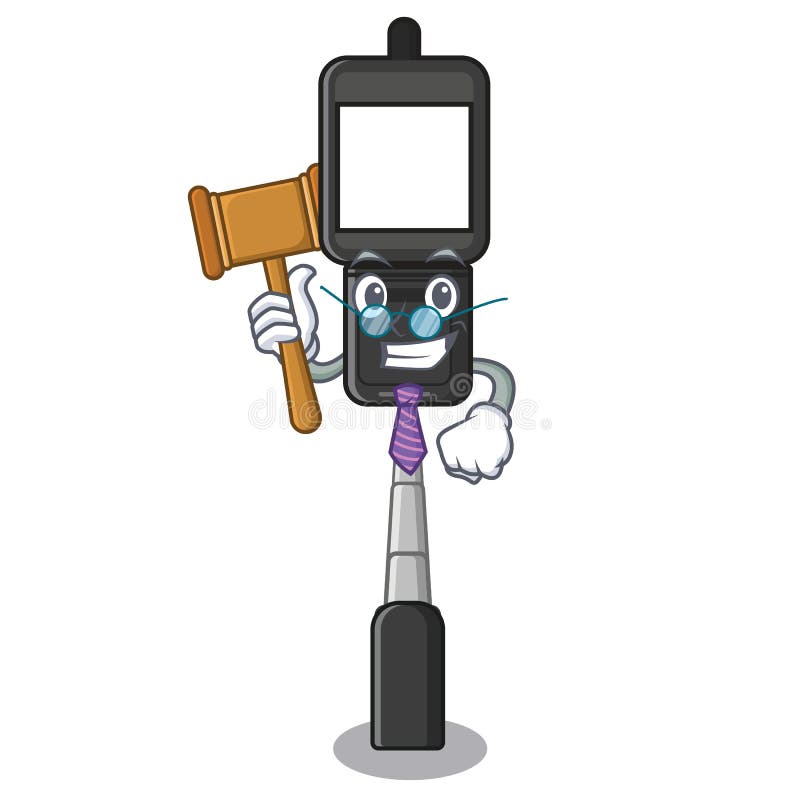 Judge Cell Phone Holder Above Cartoon Table Stock Vector - Illustration ...