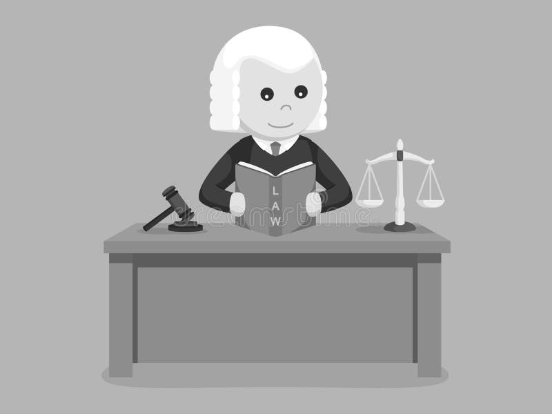 Judge Character Profession Design Vector Black and White Stock Vector ...