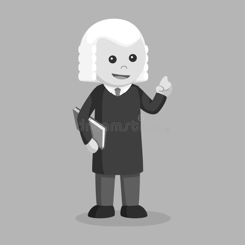 Judge Character Profession Design Vector Black and White Stock Vector ...