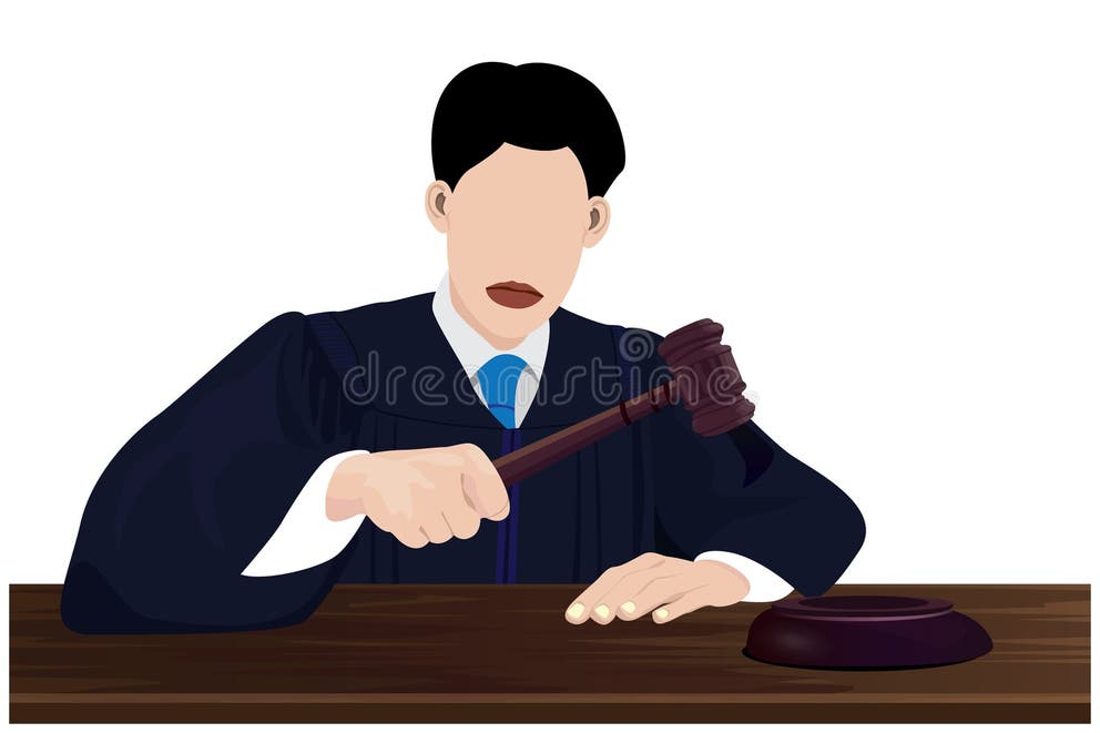 Judge Deciding Case in Court Vector Design Stock Vector - Illustration ...