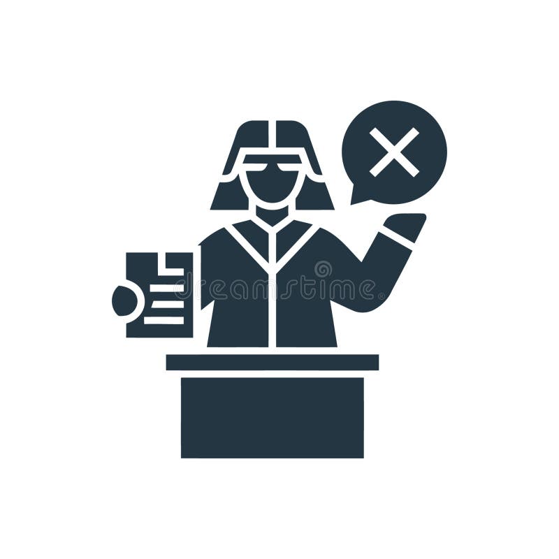 Judge Denial Icon stock vector. Illustration of court - 361768660