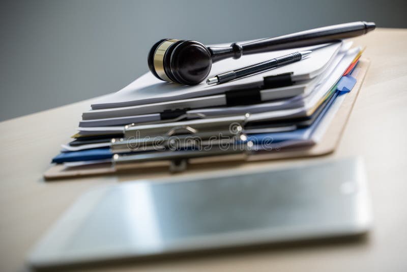 Judge and Documents on Office Desk Legislation Stock Image - Image of ...