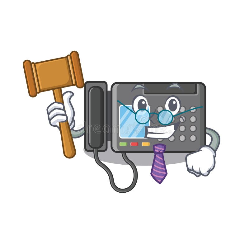 Judge Fax Machine Stuck the Cartoon Wall Stock Vector - Illustration of ...