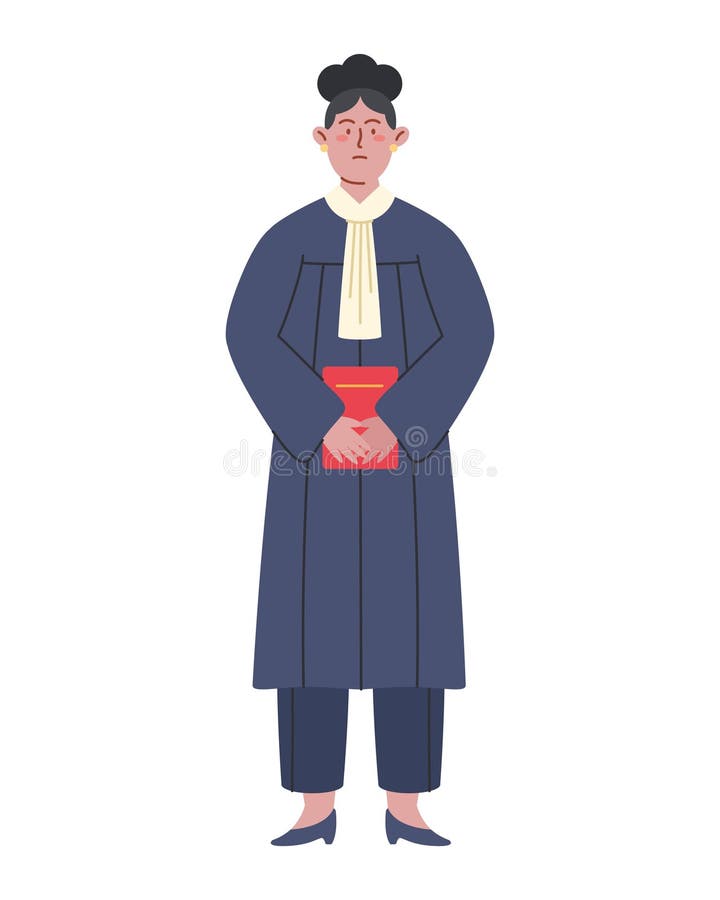 Judge female with book stock vector. Illustration of lawyer - 346872146