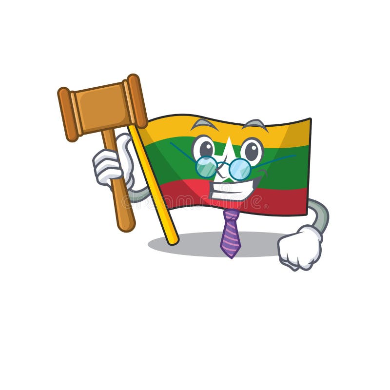 Judge Flag Myanmar Folded in Character Drawer Stock Vector ...