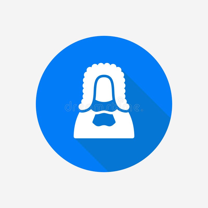 Judge Flat Style Vector Icon White Coloured on Blue Circle Stock Vector ...