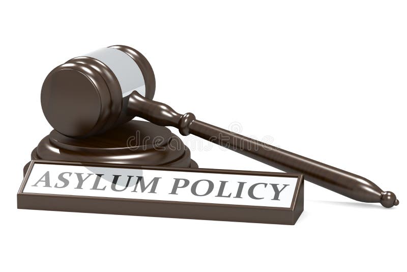 Judge Gavel and Asylum Policy Banner Stock Illustration - Illustration ...