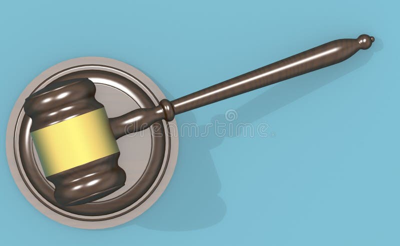Judge Gavel with Blue Background Stock Illustration - Illustration of ...