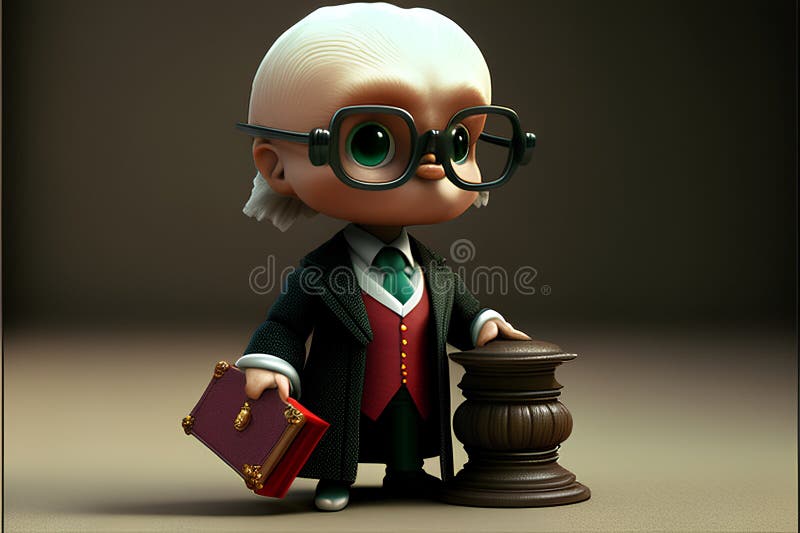 Judge with Gavel and Briefcase - 3d Render Illustration. Stock ...