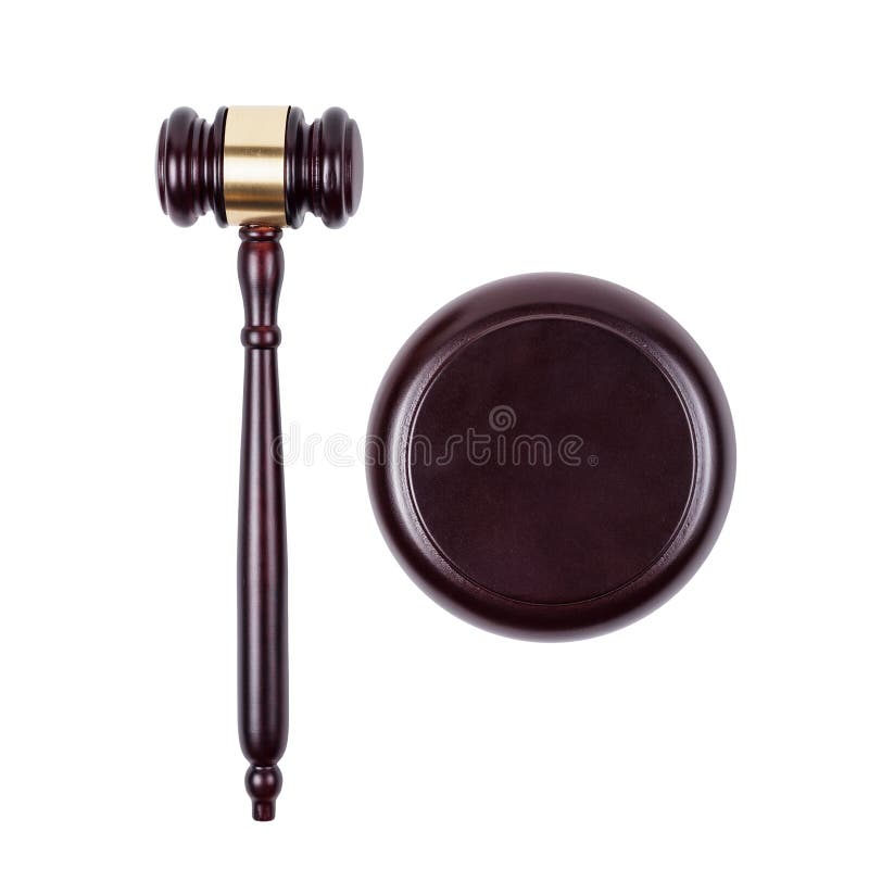 Judge Gavel and Tablet Computer on Brown Wooden Stock Image - Image of ...