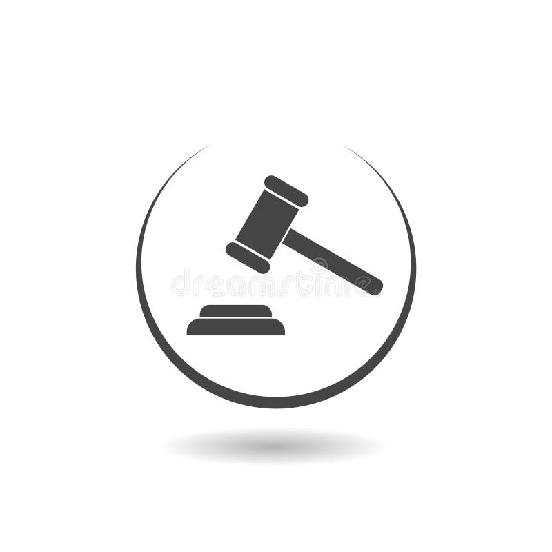 Judge Gavel Icon with Shadow Stock Vector - Illustration of equipment ...