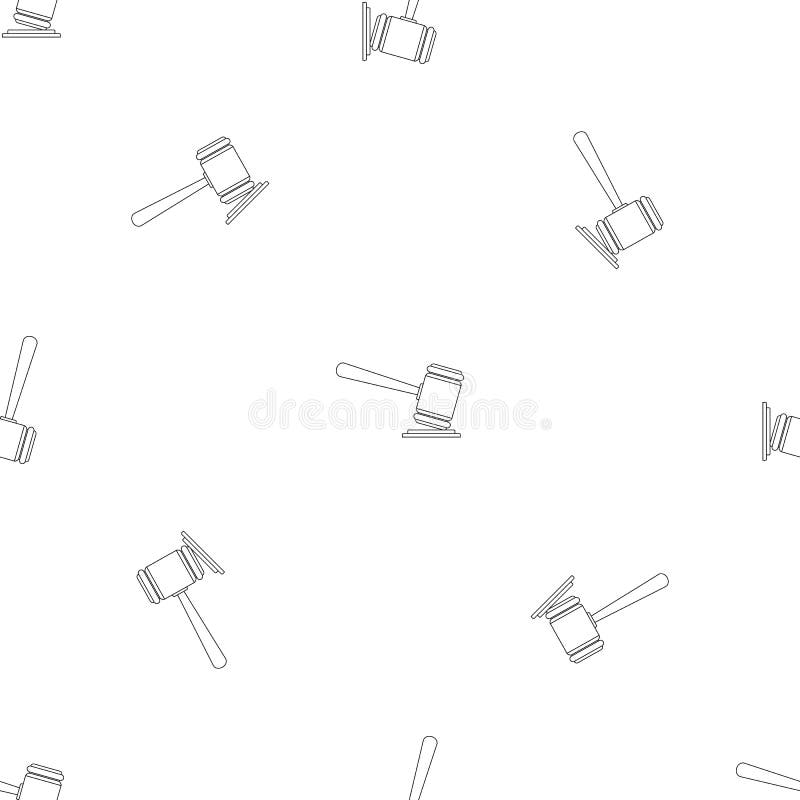 Judge Gavel Pattern Seamless Vector Stock Vector - Illustration of ...