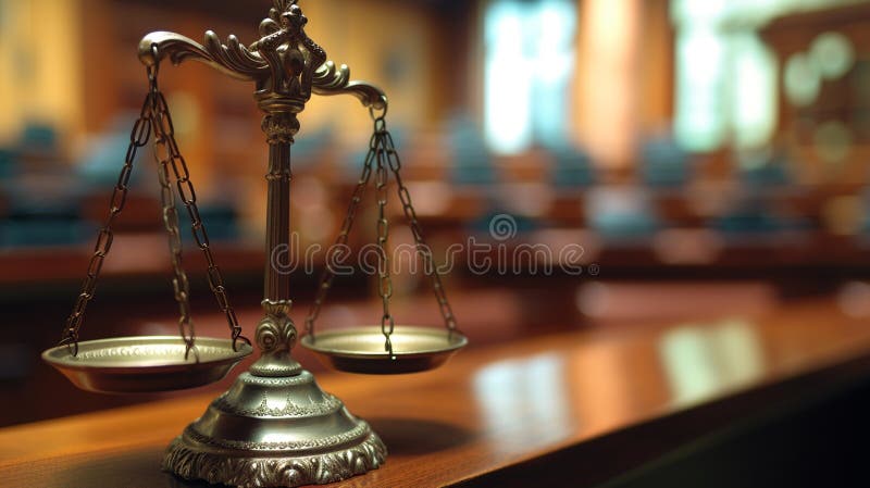 Judge Gavel and Scales of Justice in the Court Hall Stock Image - Image ...