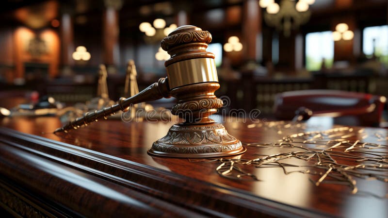 Judge Gavel on the Table. the Concept of Justice Stock Illustration ...