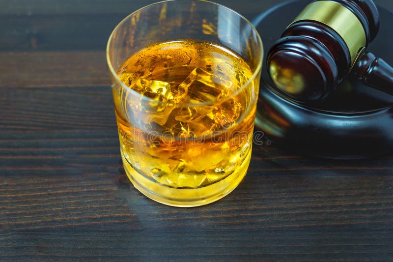 Judge Gavel and Whisky, Alcohol and Crimes Concept Stock Photo - Image ...