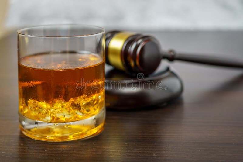 Judge Gavel and Whisky, Alcohol and Crimes Concept Stock Photo - Image ...