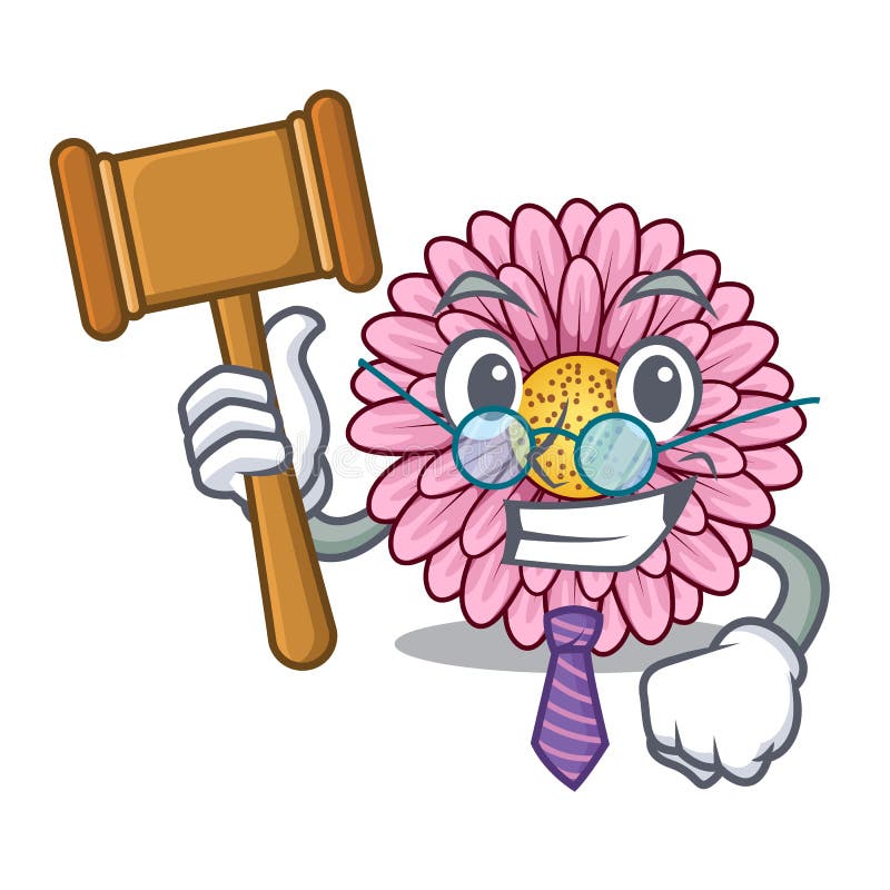 Judge Gerbera Flowers in the Cartoon Shape Stock Vector - Illustration ...