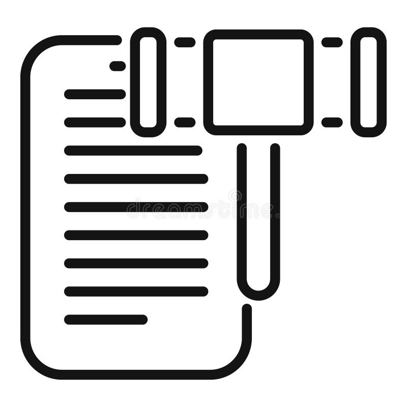 Judge Hammer Hitting Auction Document Icon Vector Outline Stock ...