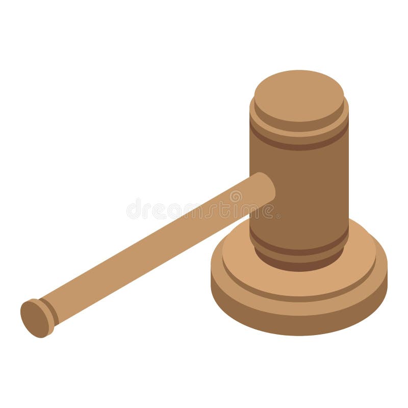 Judge Hammer Paper Icon, Outline Style Stock Vector - Illustration of ...