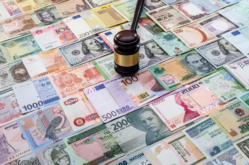 Judge Hummer on Various Banknotes Background Close Up Stock Photo ...