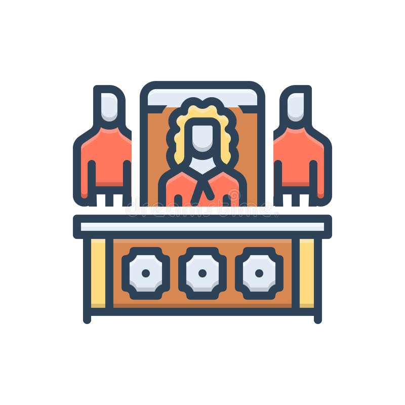 Color Illustration Icon for Judge, Justice and Jury Stock Illustration ...