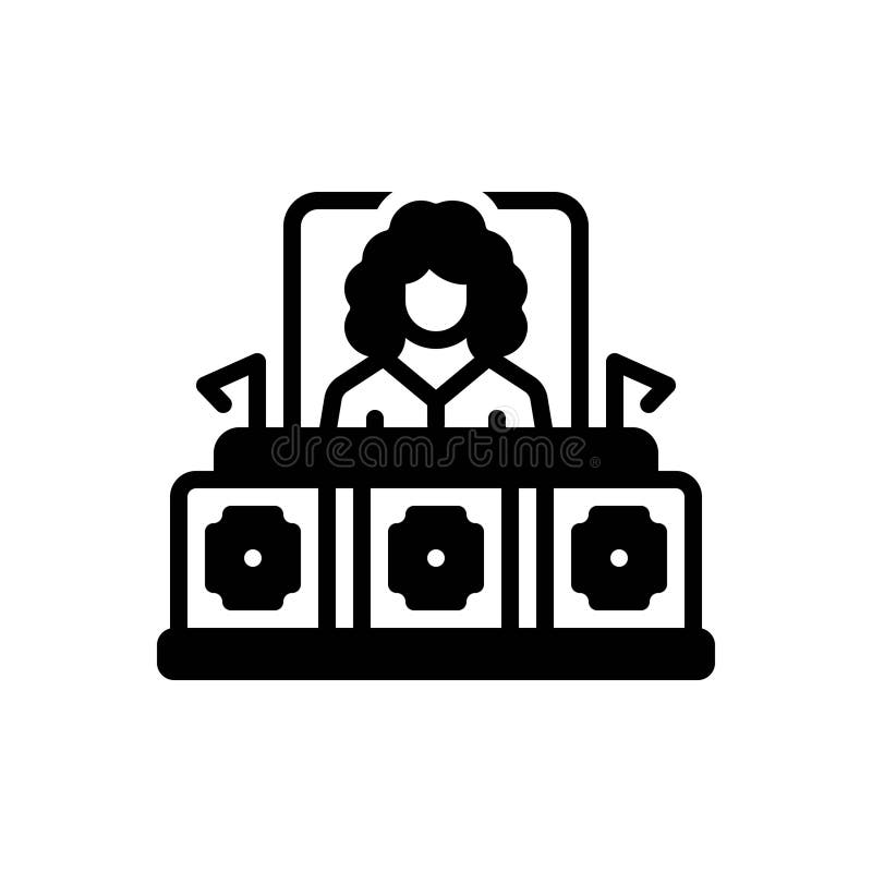 Black Solid Icon for Judge, Justice and Lawful Stock Illustration ...