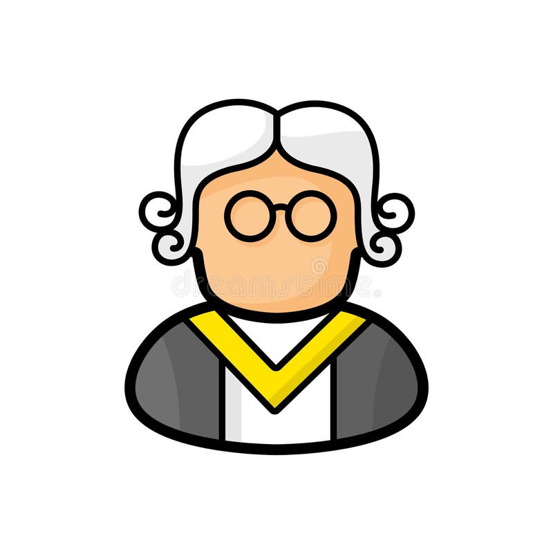 Judge Wig White Background Stock Illustrations – 253 Judge Wig White ...