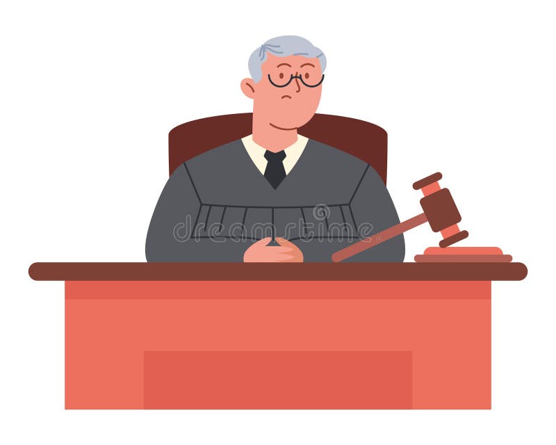 Judge man in courtroom stock vector. Illustration of vector - 346873586