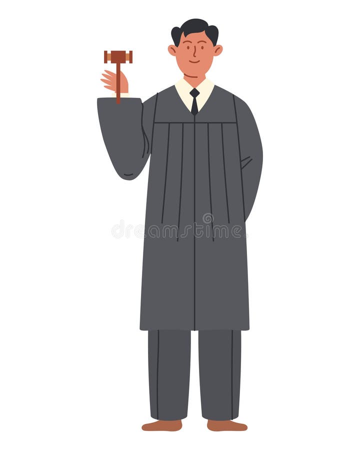 Judge man with gavel stock vector. Illustration of figure - 346872037