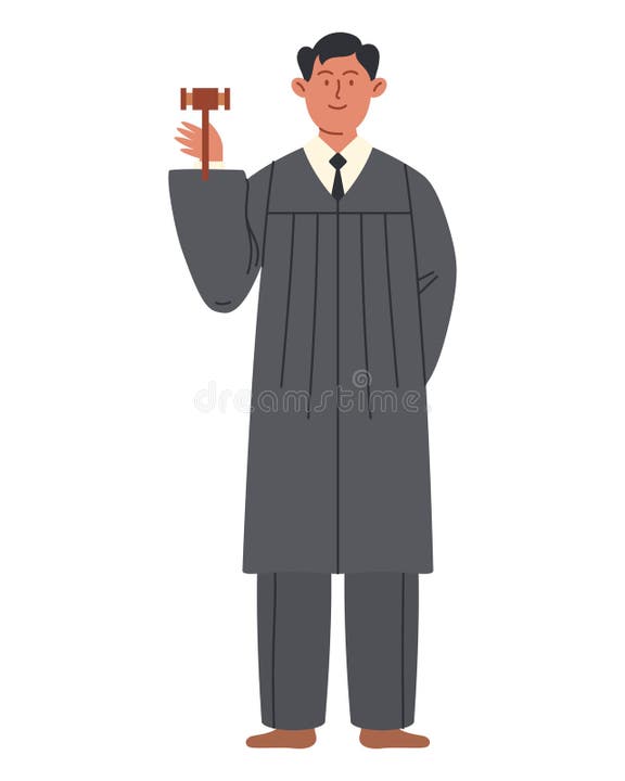 Judge man with gavel stock illustration. Illustration of legal - 348043955