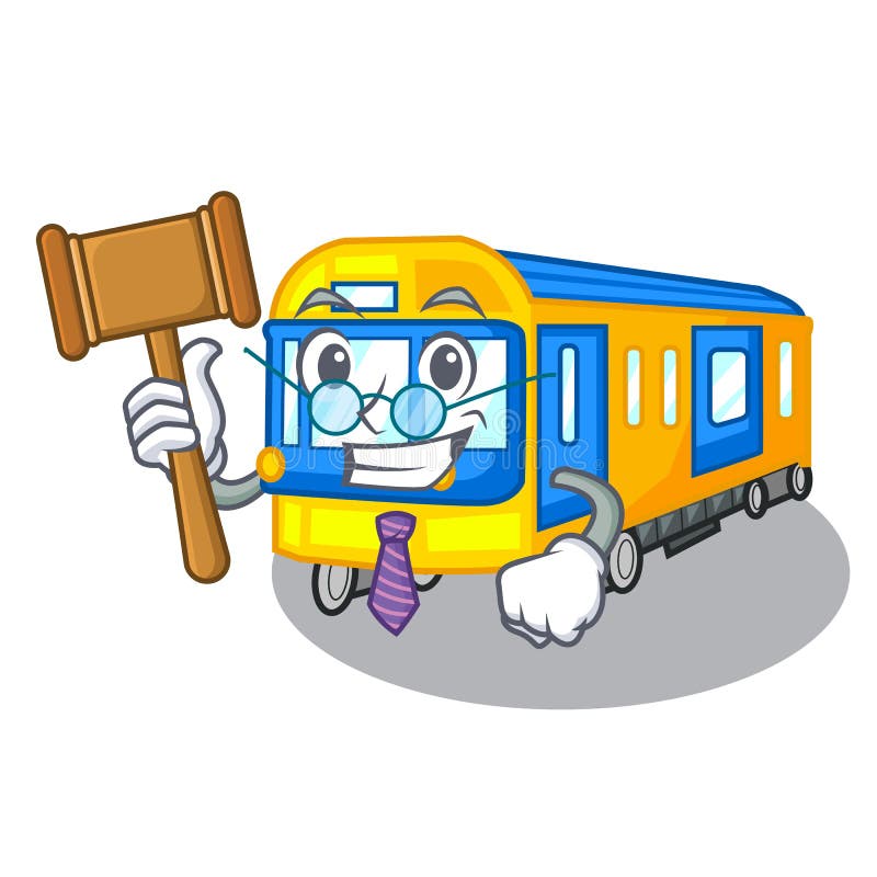 Judge Miniature Subway Train Cartoon Above Table Stock Vector ...