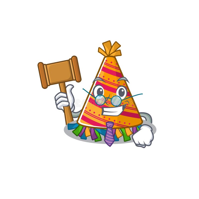 Judge Party Hat Mascot Cartoon Stock Vector - Illustration of christmas ...